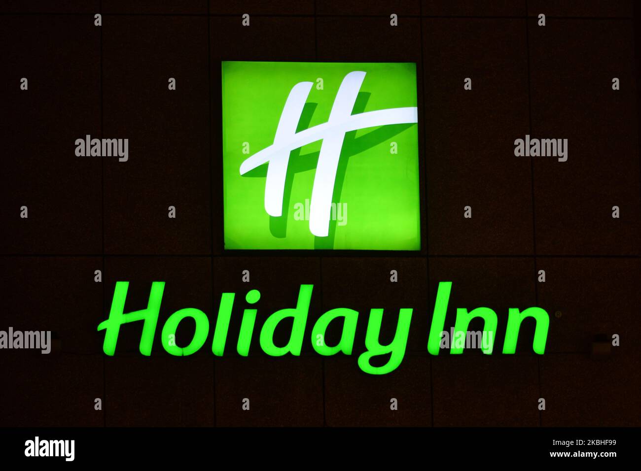 Holiday Inn logo seen in London. On Saturday, 25 January 2019, in ...