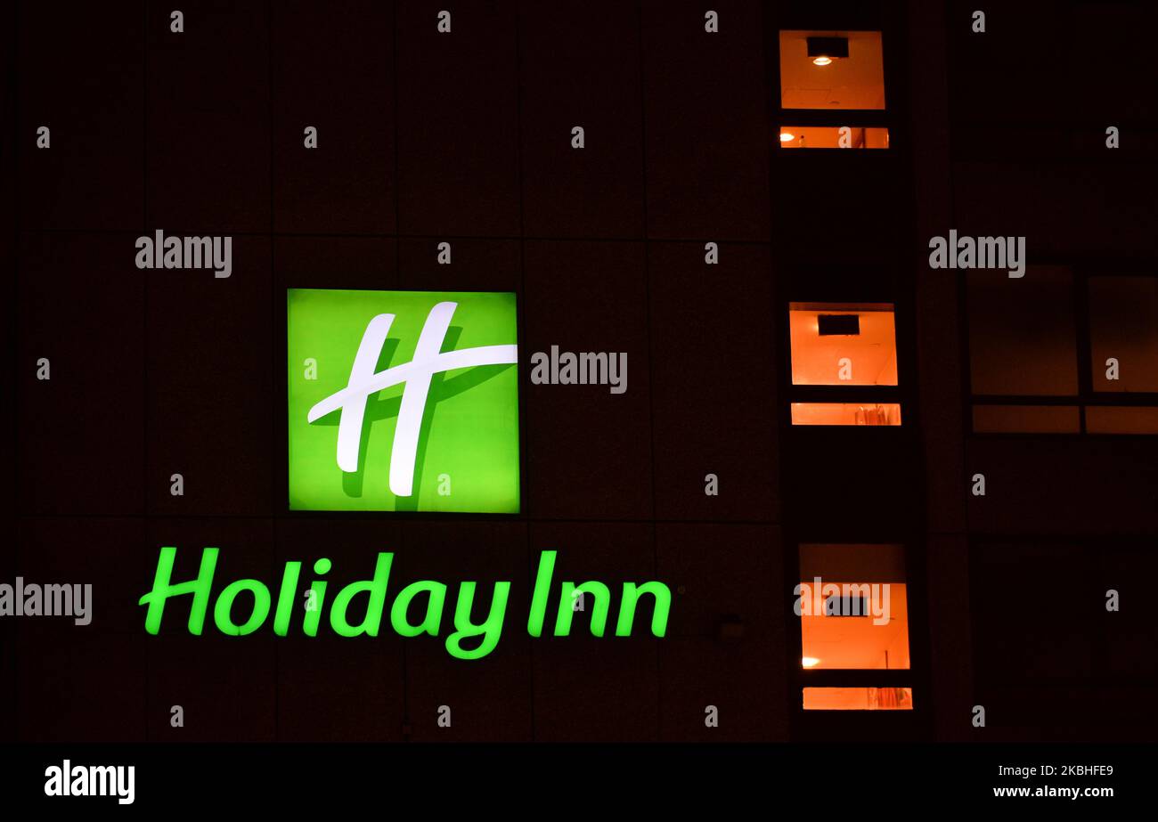 Holiday Inn logo seen in London. On Saturday, 25 January 2019, in ...