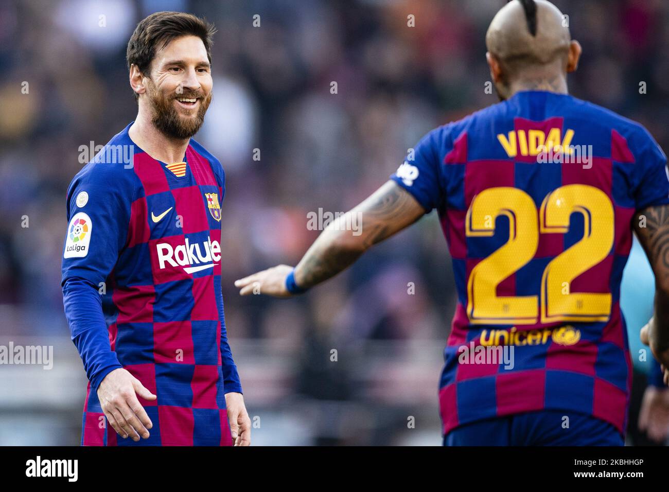 10 Lionel Messi from Argentina of FC Barcelona celebrating the hat ...