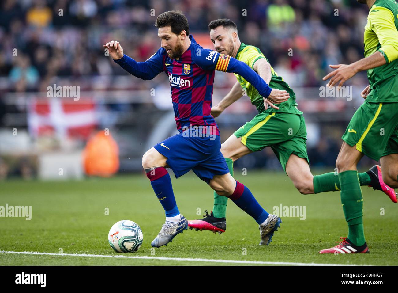 10 Lionel Messi from Argentina of FC Barcelona during La Liga Santander ...