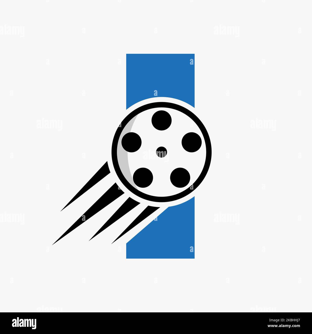Letter I Film Logo Concept With Film Reel For Media Sign, Movie ...