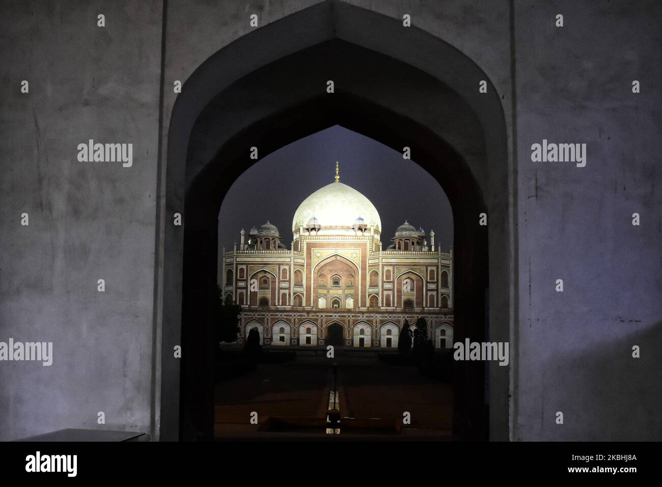 Night scene at Himayun tomb in New Delhi, India on 22 February 2020 ...