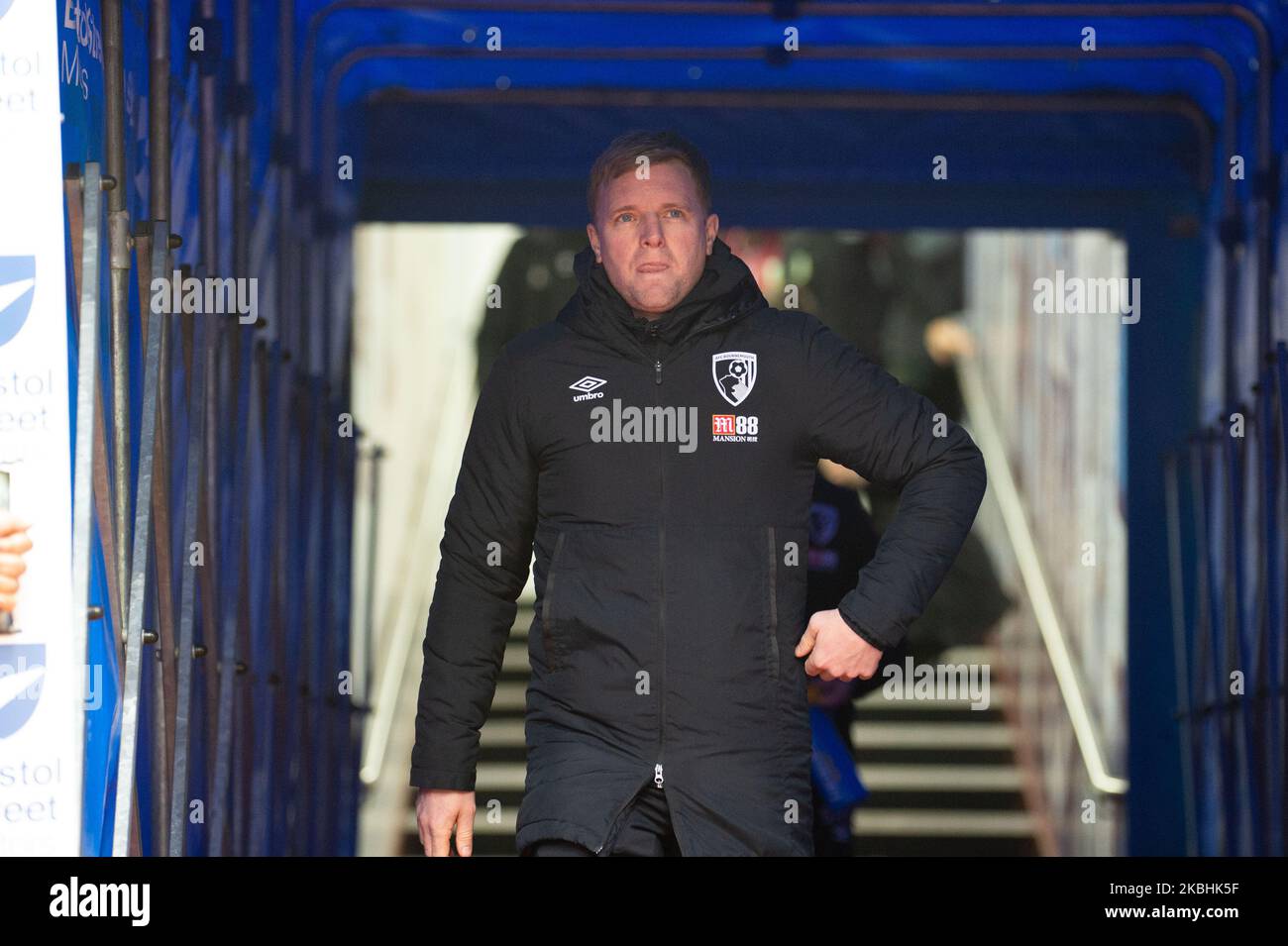 Eddie Howe, manager of Bournemouth, before the Premier League match ...