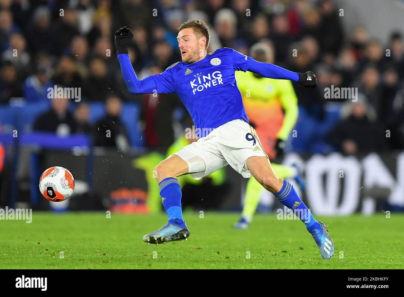 Jamie Vardy (9) of Leicester City during the Premier League match ...