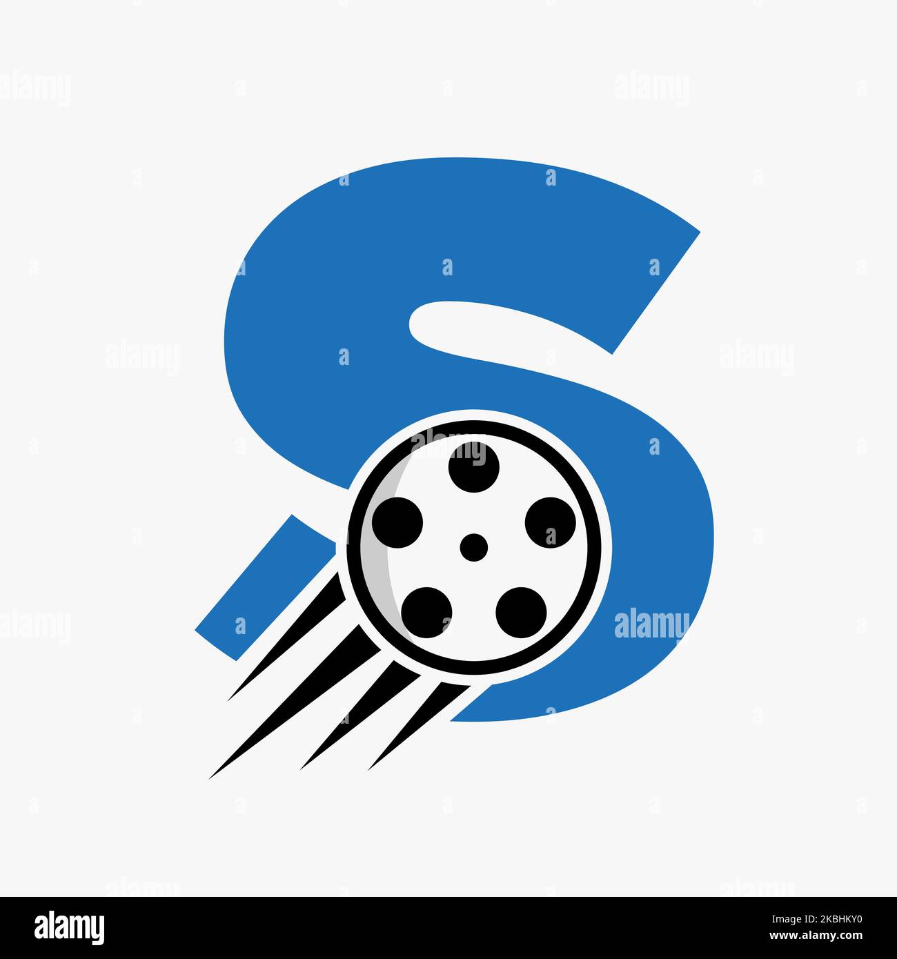 Letter S Film Logo Concept With Film Reel For Media Sign, Movie ...