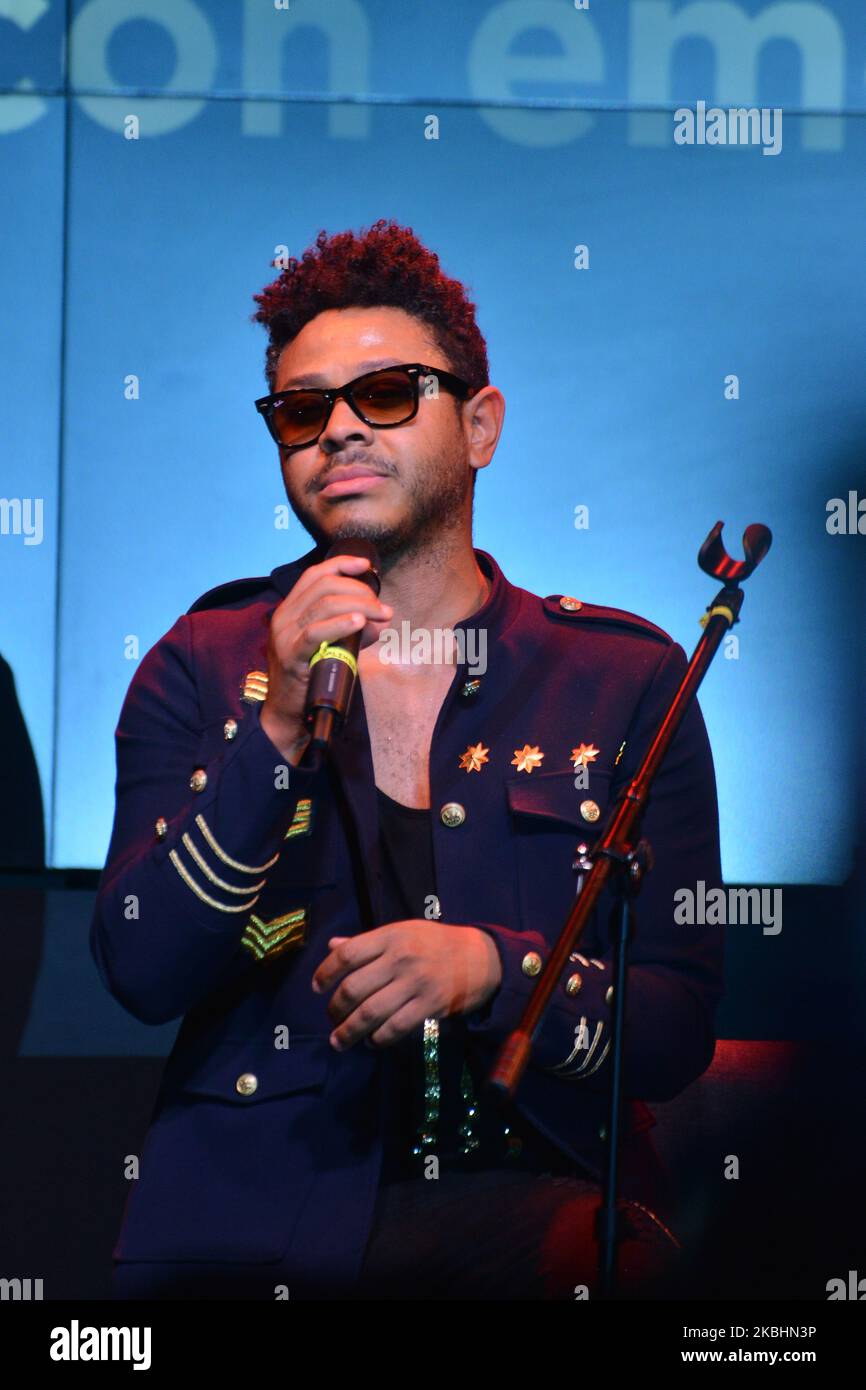 Mexican Singer Kalimba performs on stage a show as part of his album ...