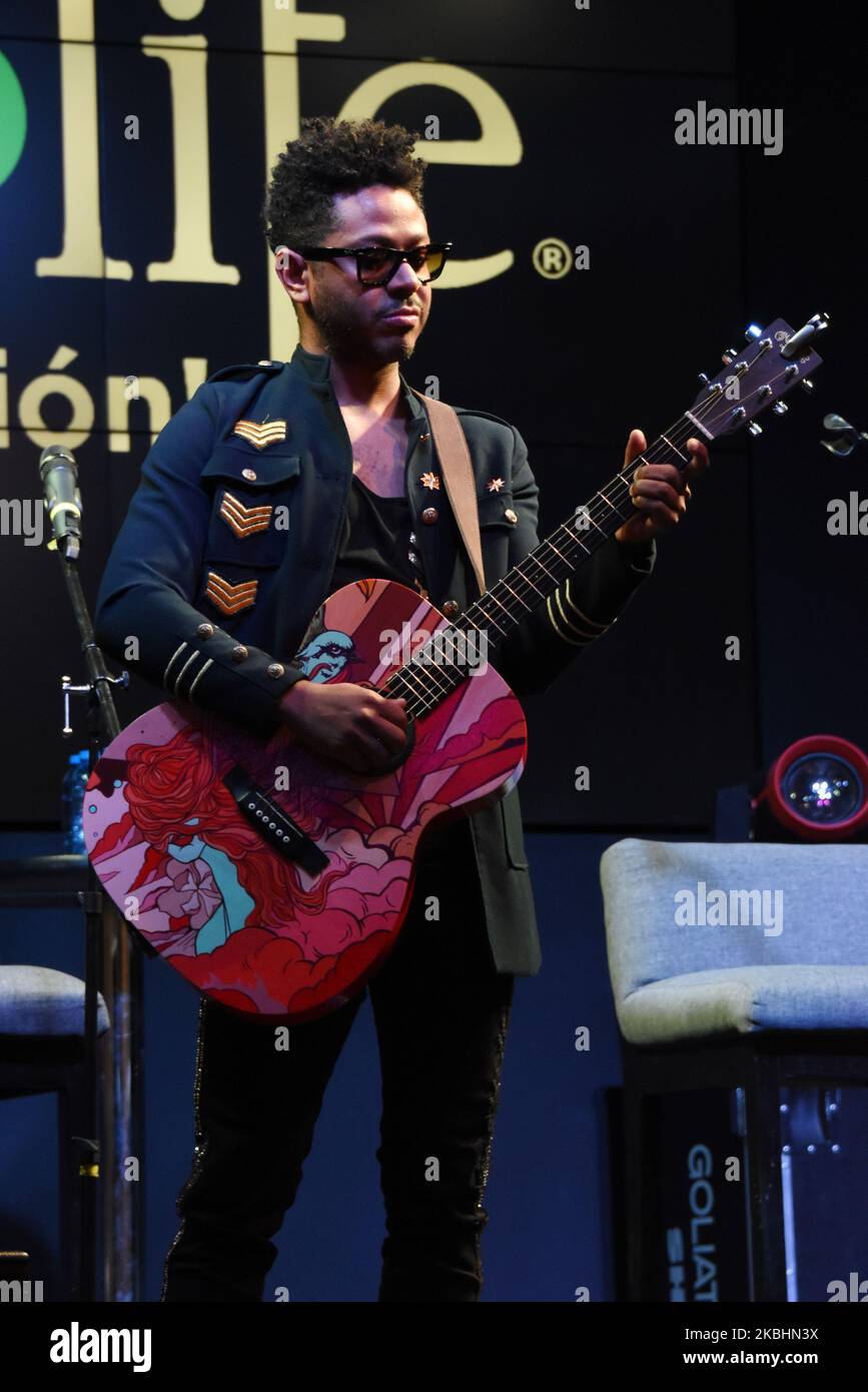 Mexican Singer Kalimba performs on stage a show as part of his album ...