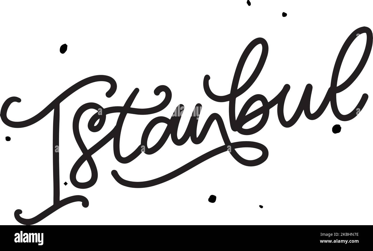 Istanbul. Hand lettering. Vector logo of Istanbul in black color with ...