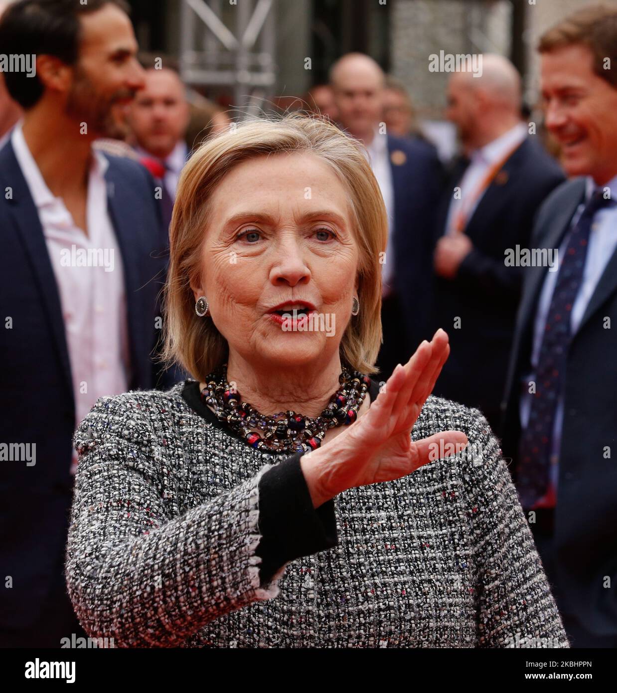 Hillary Clinton arrives at the red carpet for a screening of ...
