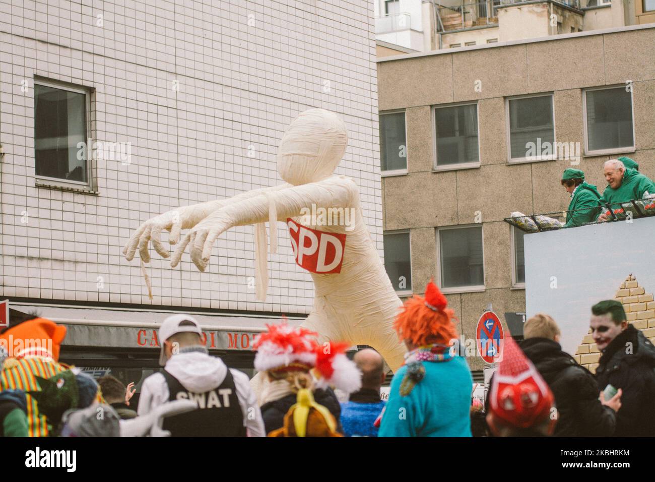 the float featuring SPD party is seen in the Rose Monday Parade on ...