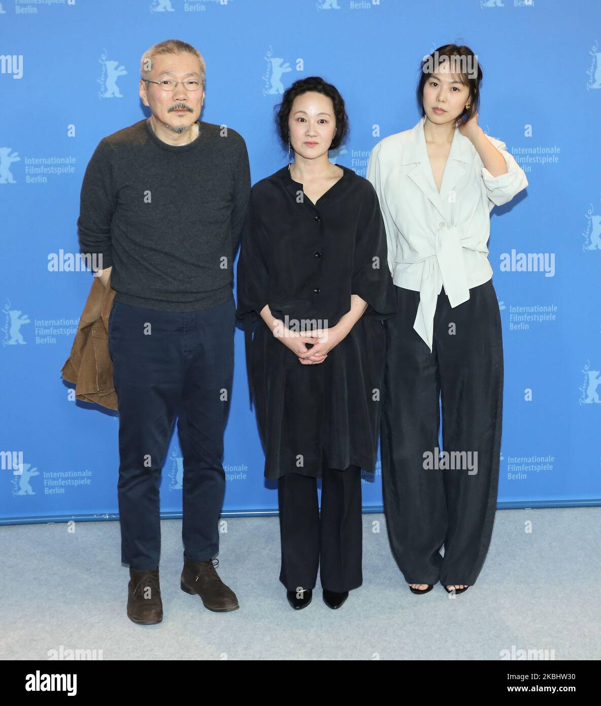 (L-R) South Korean director Hong Sangsoo and actresses Seo Young-hwa ...