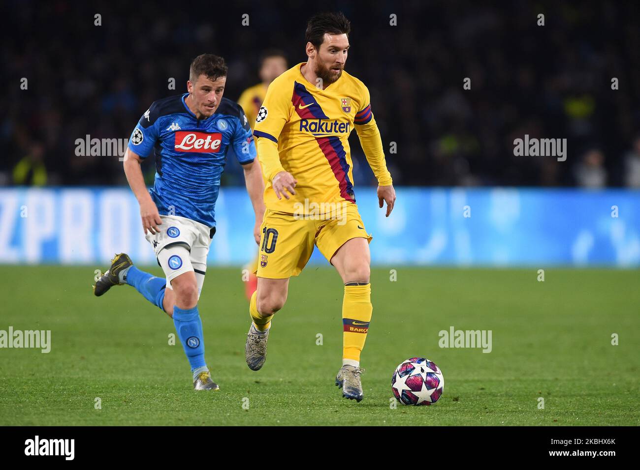 Lionel Messi of FC Barcelona during the UEFA Champions League round of ...