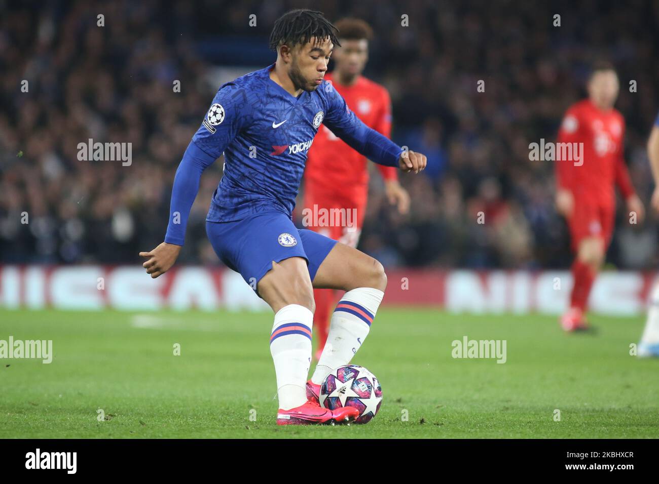 Reece James (Chelsea) controls the ball during the 2019/20 UEFA ...