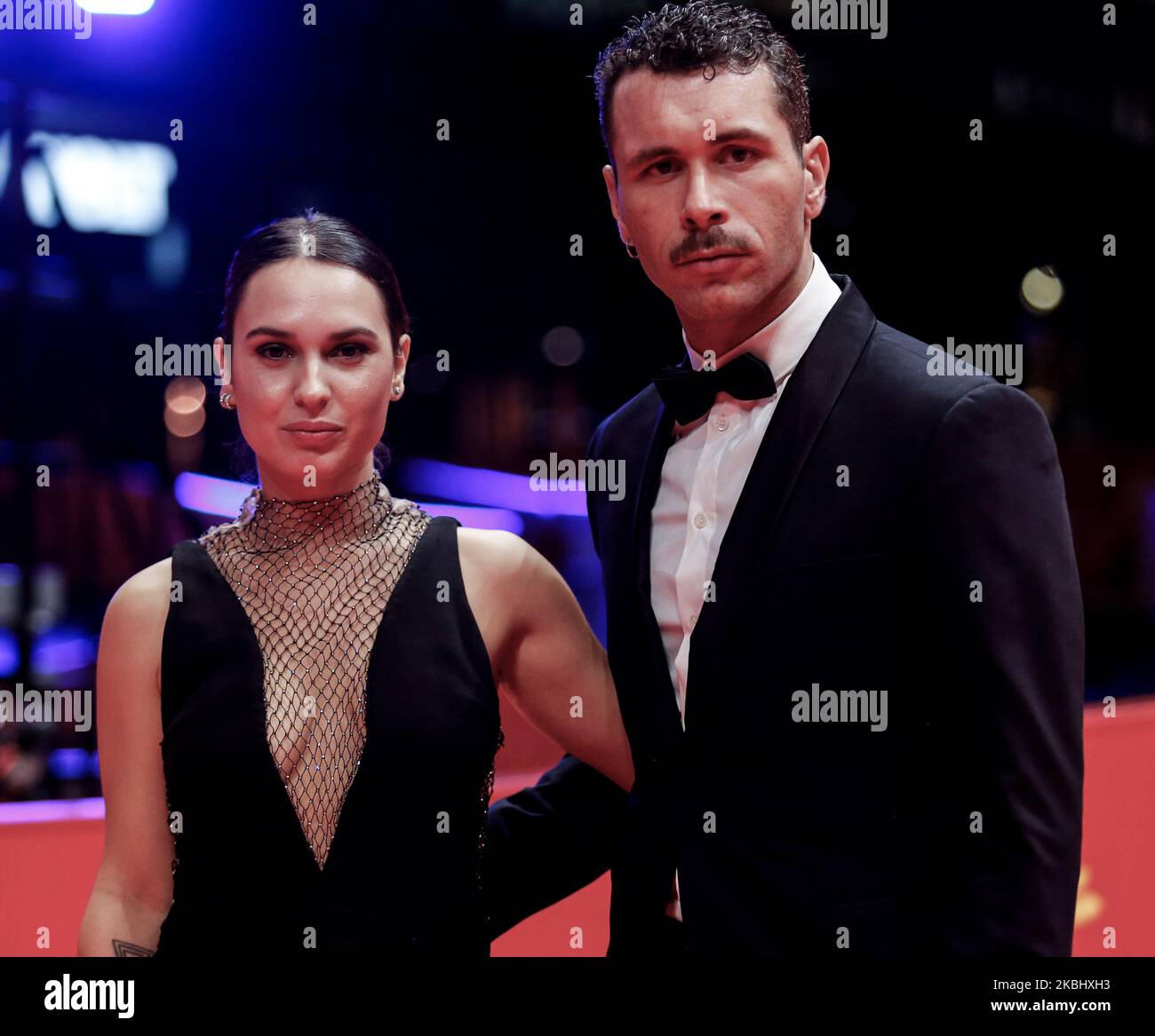 (L-R) Ileana Stimmatini D'Ambra and Gabriel Montesi pose on the red ...