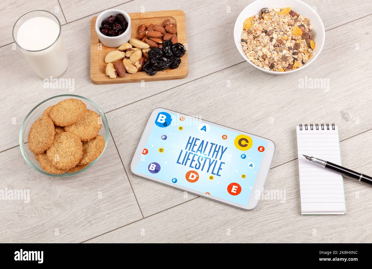 Healthy Tablet Pc compostion concept Stock Photo - Alamy