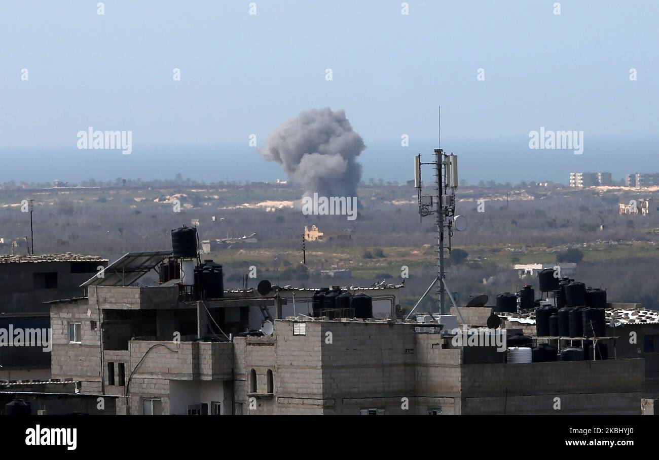 A picture taken on February 26, 2020 from Rafah in the southern Gaza ...