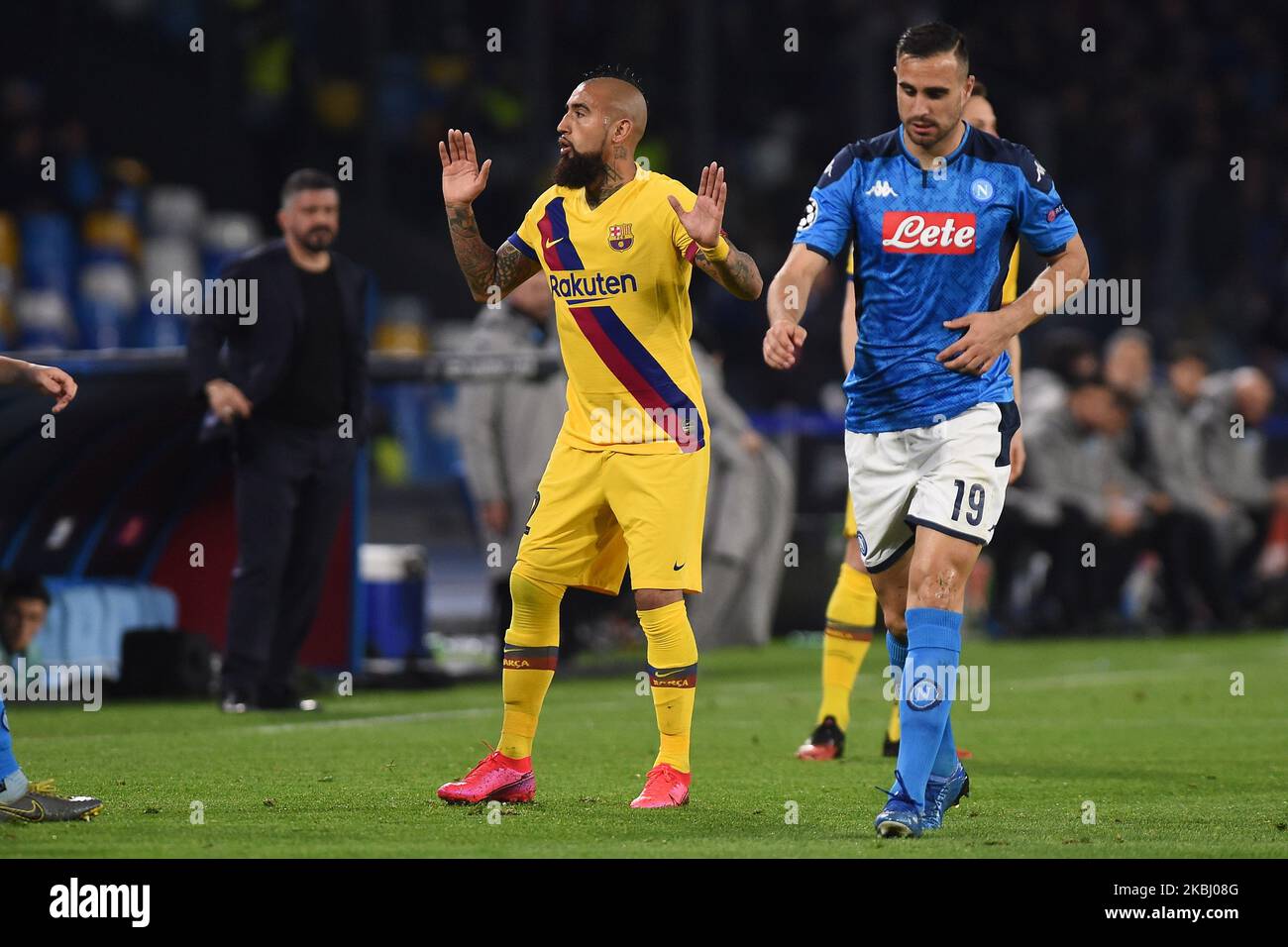 Arturo Vidal of FC Barcelona during the UEFA Champions League round of ...