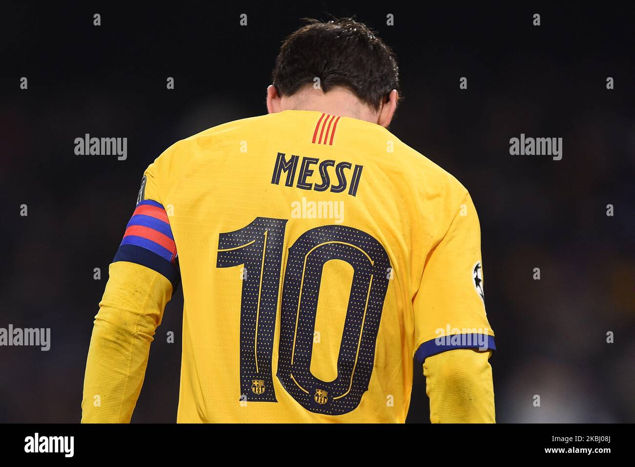 Lionel Messi of FC Barcelona during the UEFA Champions League round of ...