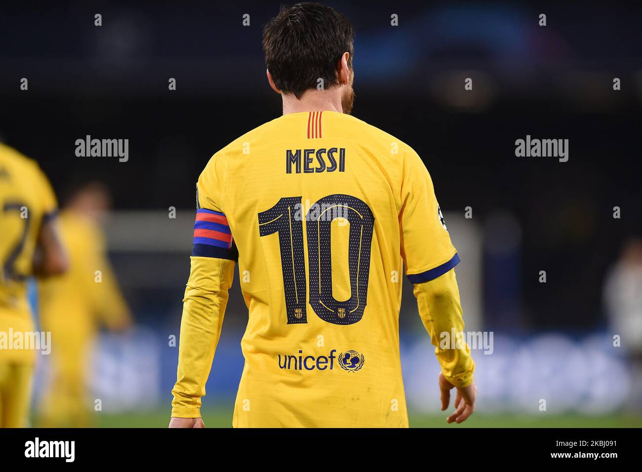 Lionel Messi of FC Barcelona during the UEFA Champions League round of ...