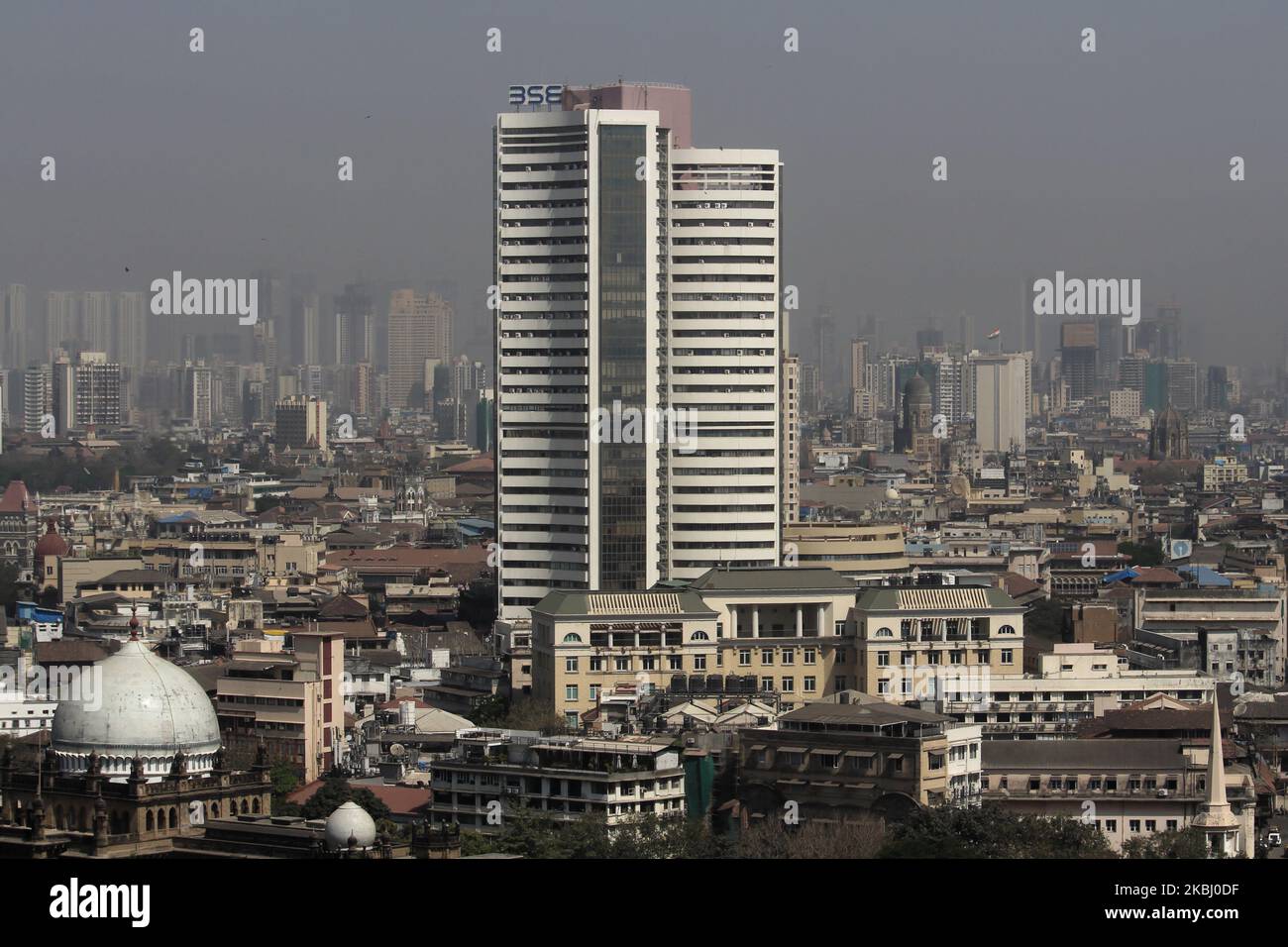 The Bombay Stock Exchange (BSE) building is seen on February 26, 2020 ...