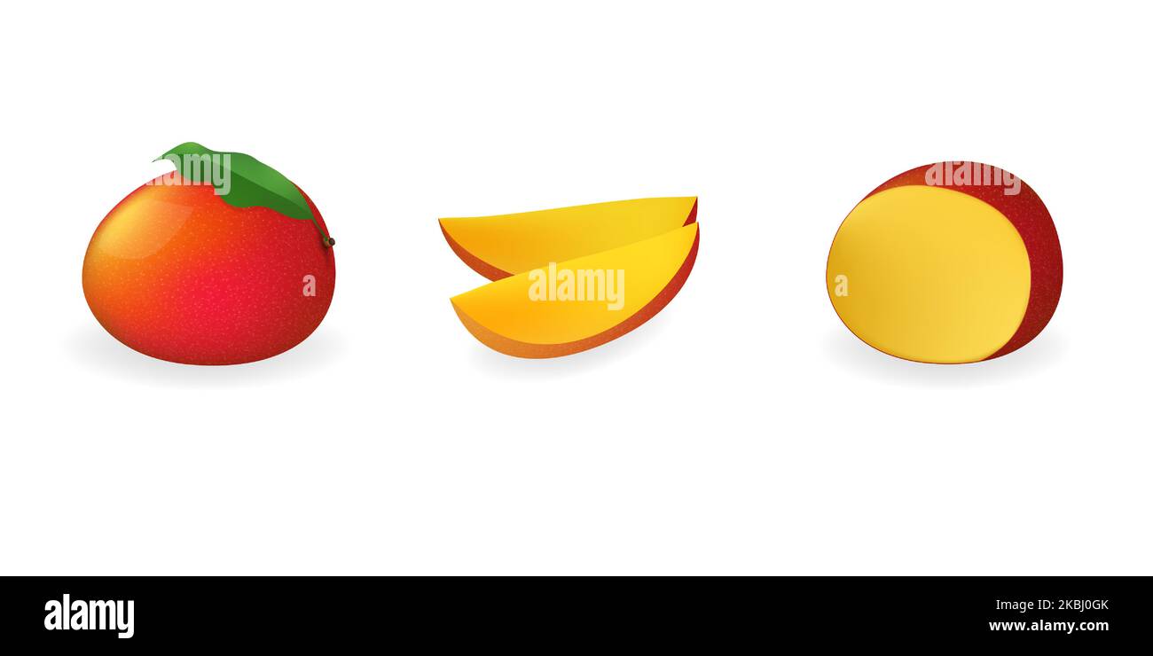 Whole sliced mango Stock Vector Images - Alamy
