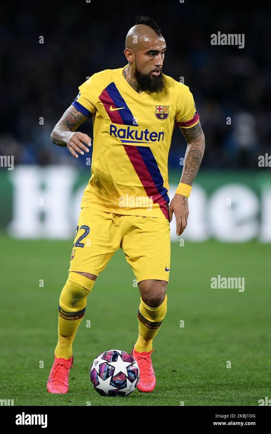 Arturo Vidal of Barcelona during the UEFA Champions League Round of 16 ...