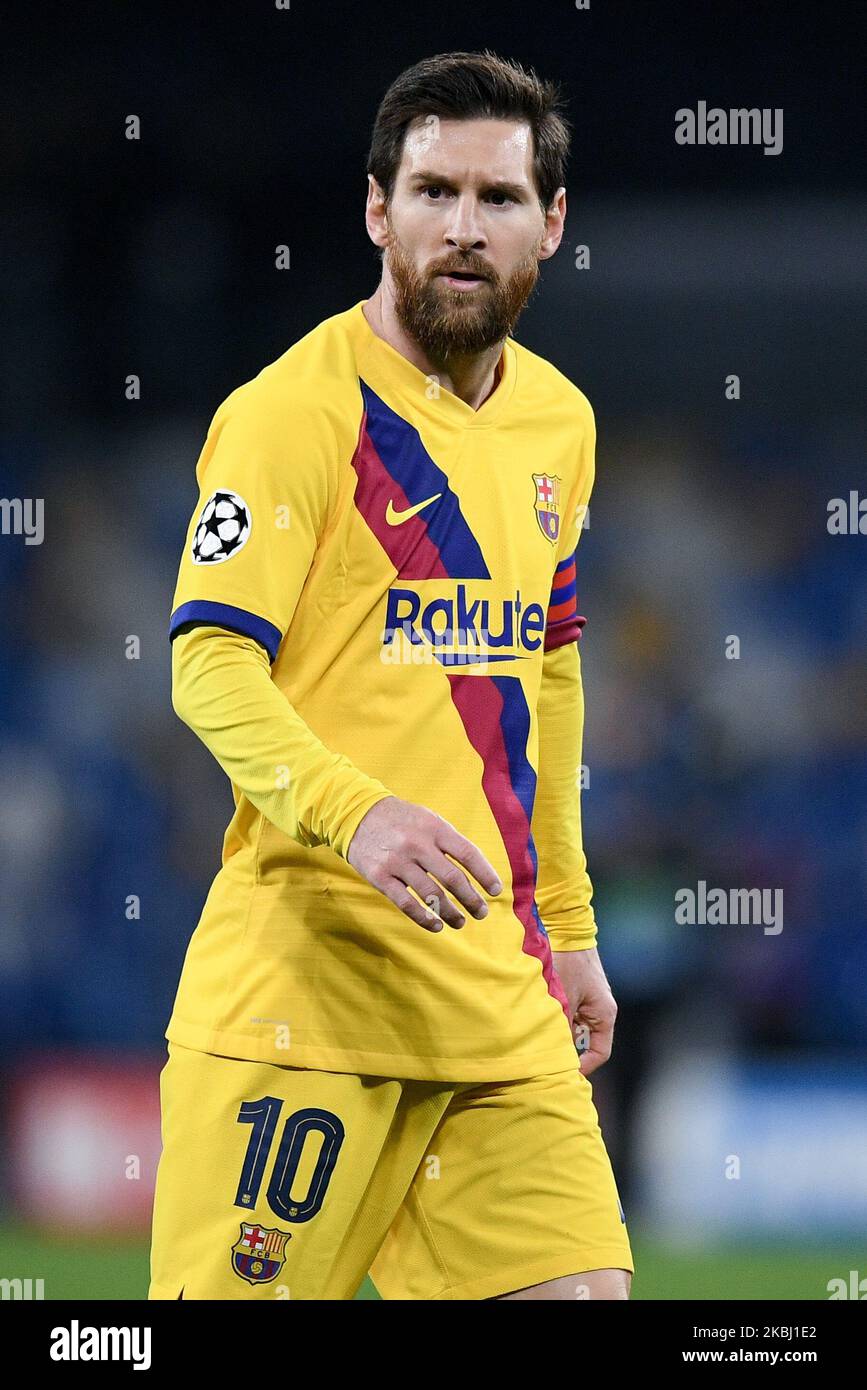 Lionel Messi of Barcelona during the UEFA Champions League Round of 16 ...