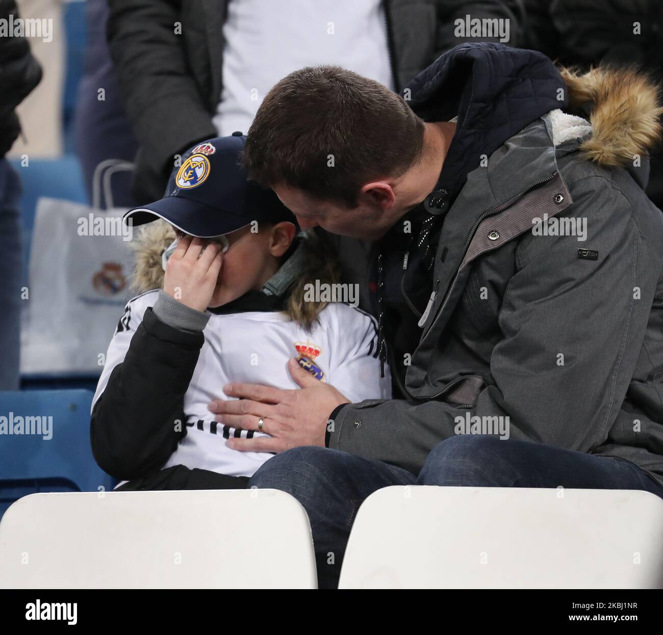 Real Madrid fan crying during the UEFA Champions League round of 16 ...