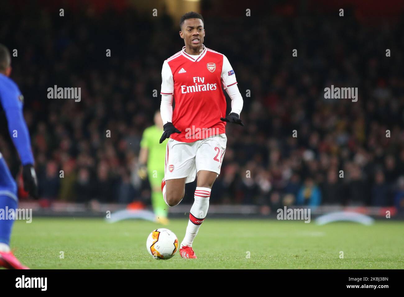 Joe Willock (Arsenal) controls the ball during the 2019/20 UEFA Europa ...