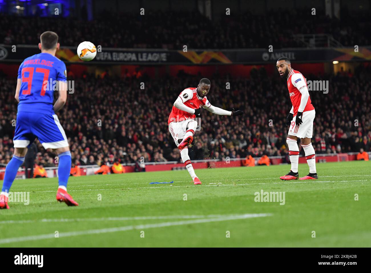 Nicolas Pepe during Europa League Round of 32 2nd Leg between Arsenal ...