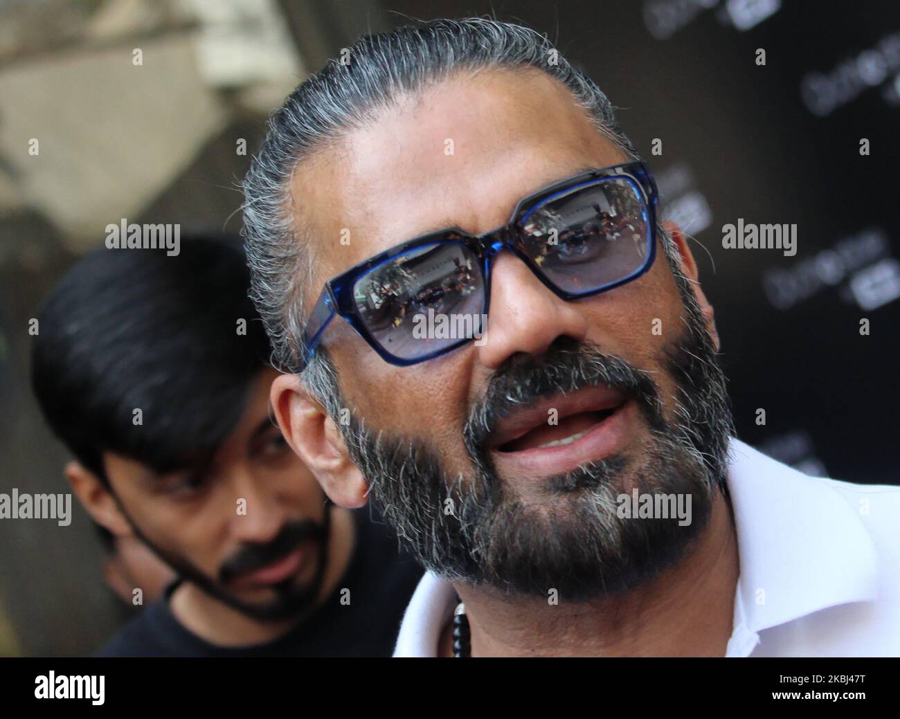 Indian film actor Suniel Shetty arrives for a promotional event on ...
