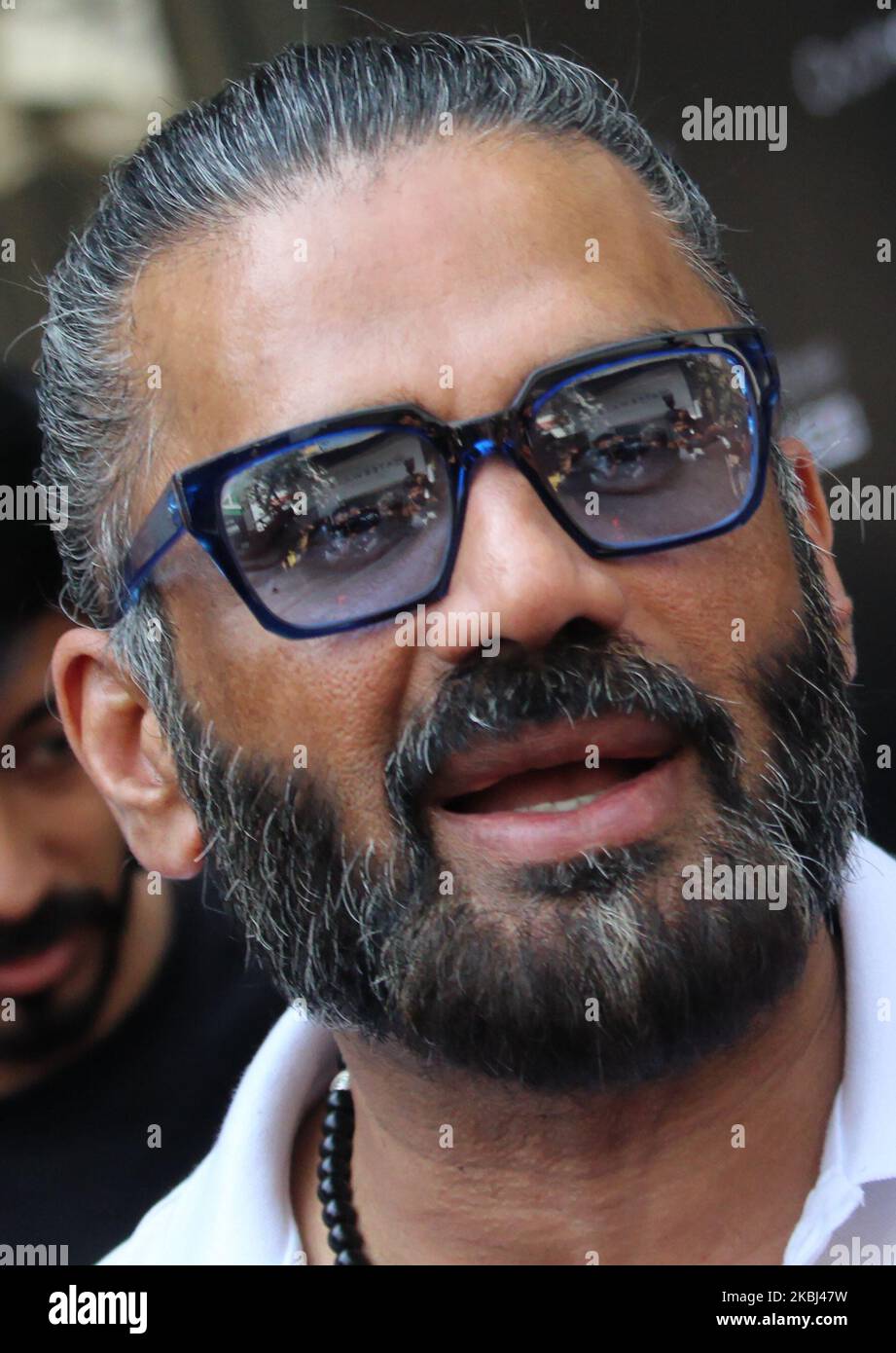 Indian film actor Suniel Shetty arrives for a promotional event on ...