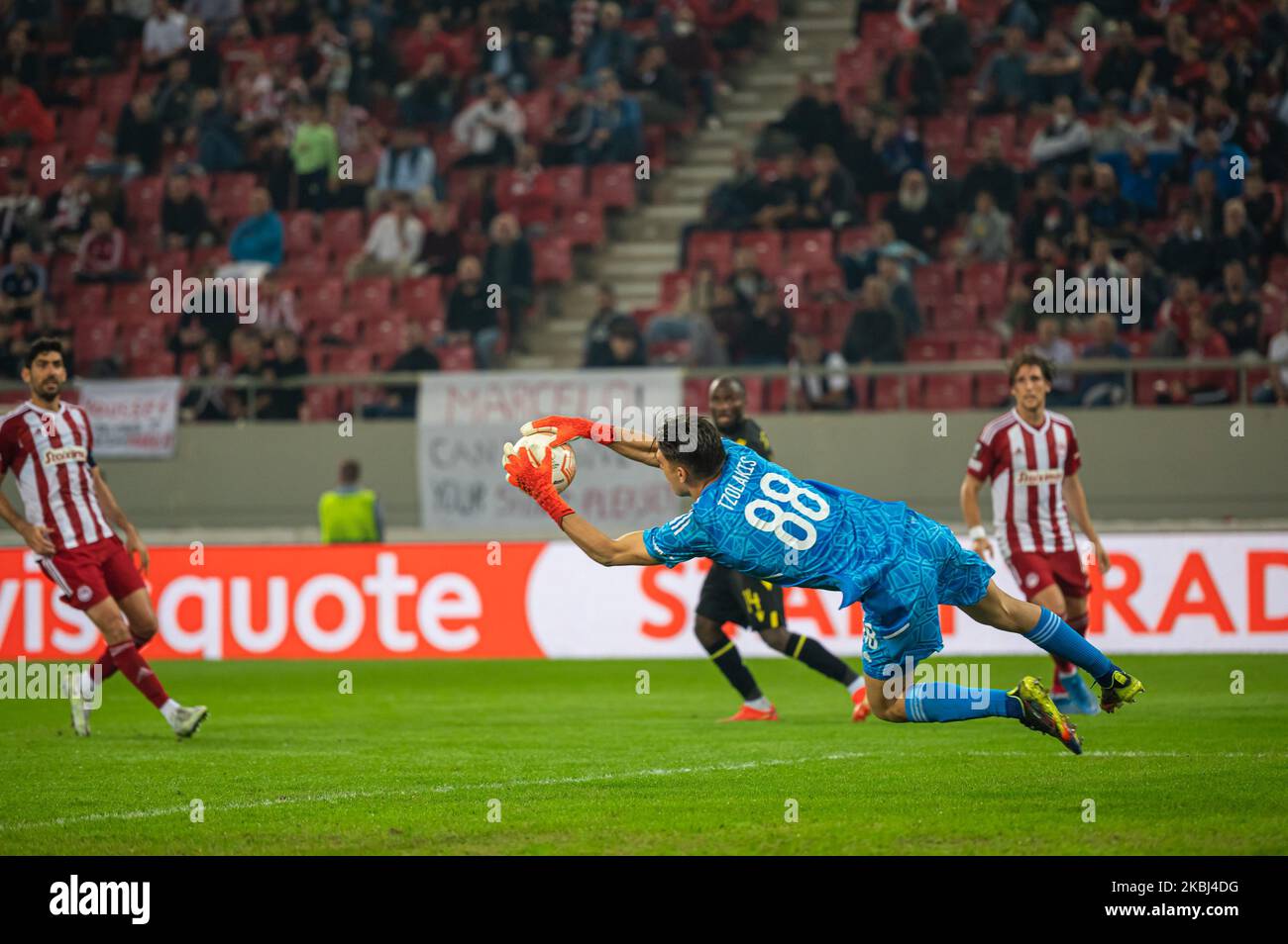 Athens, Greece. 03rd Nov, 2022. KONSTANTINOS TZOLAKIS of Olympiacos FC ...