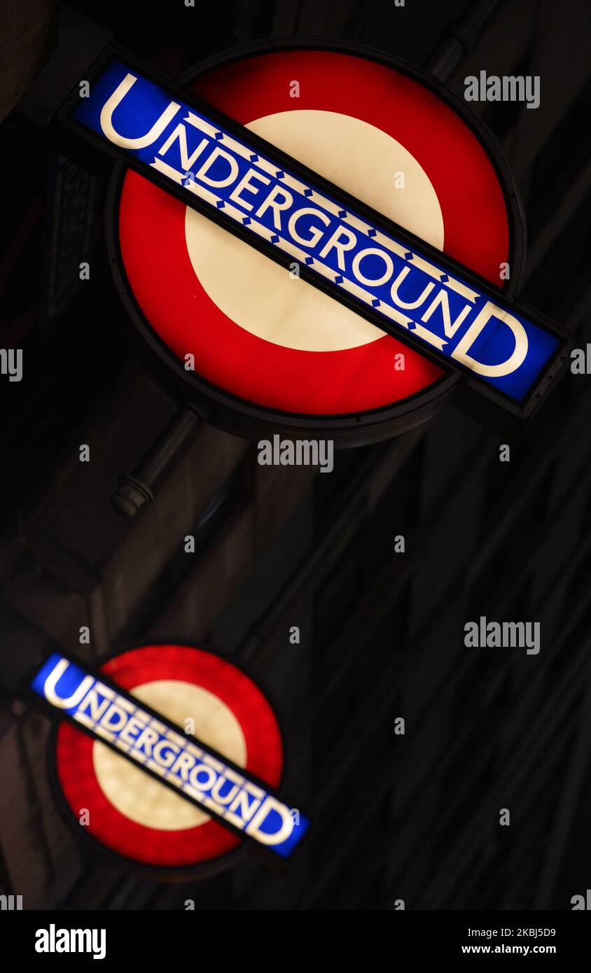London Underground signs seen at the entrance to London Bridge Metro ...