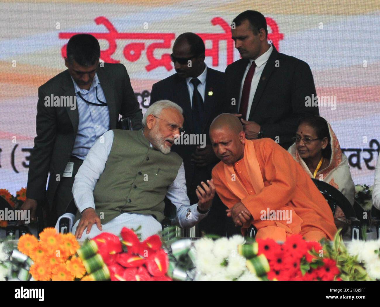Indian prime minister Narendra Modi speaks with Uttar Pradesh State ...