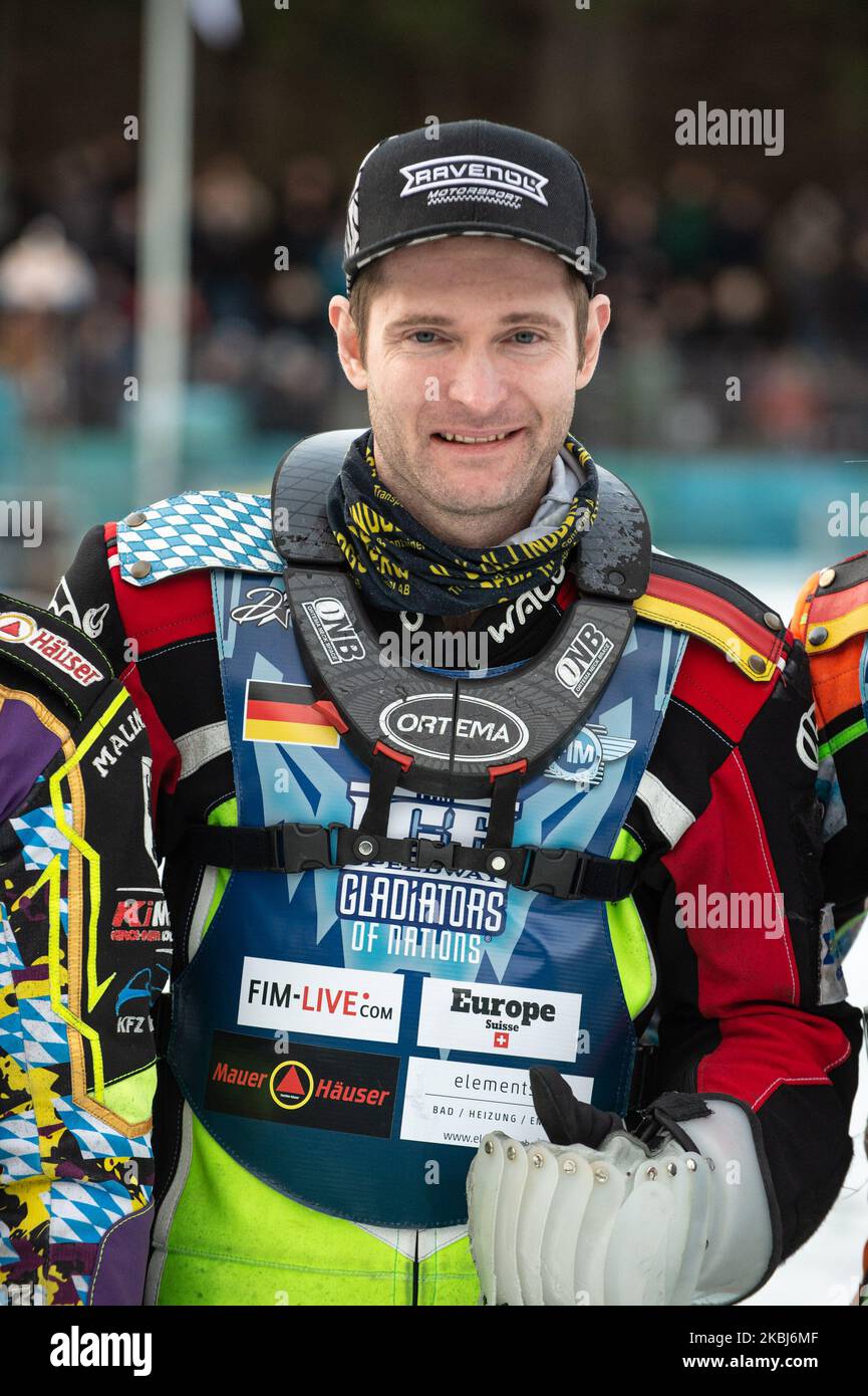 Johan Weber of Germany during theIce Speedway of Nations (Day 1) at the ...