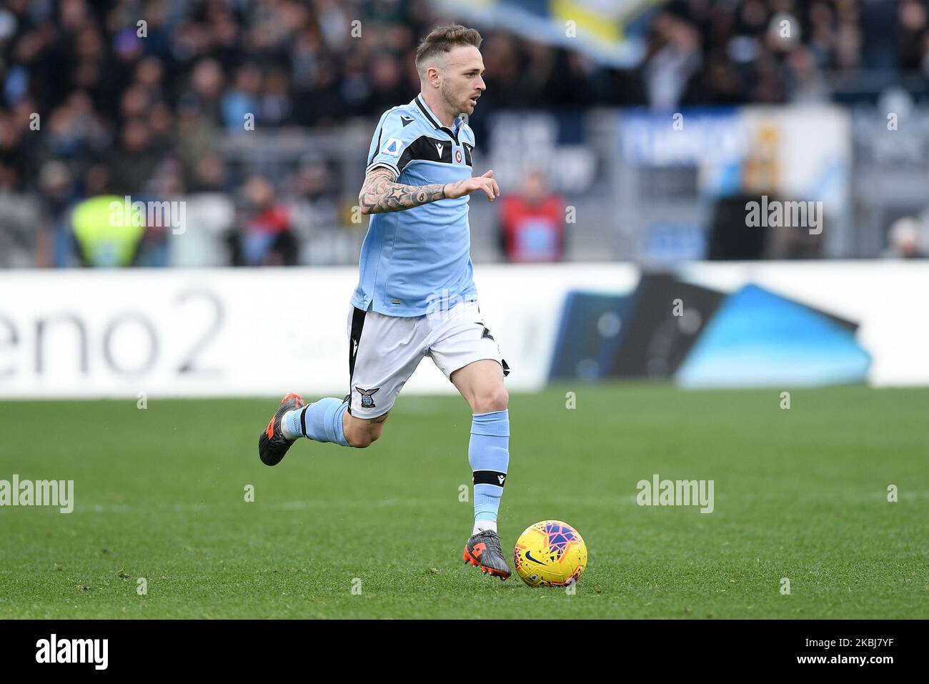 Manuel Lazzari of SS Lazio during the Serie A match between Lazio and Bologna at Stadio Olimpico ...