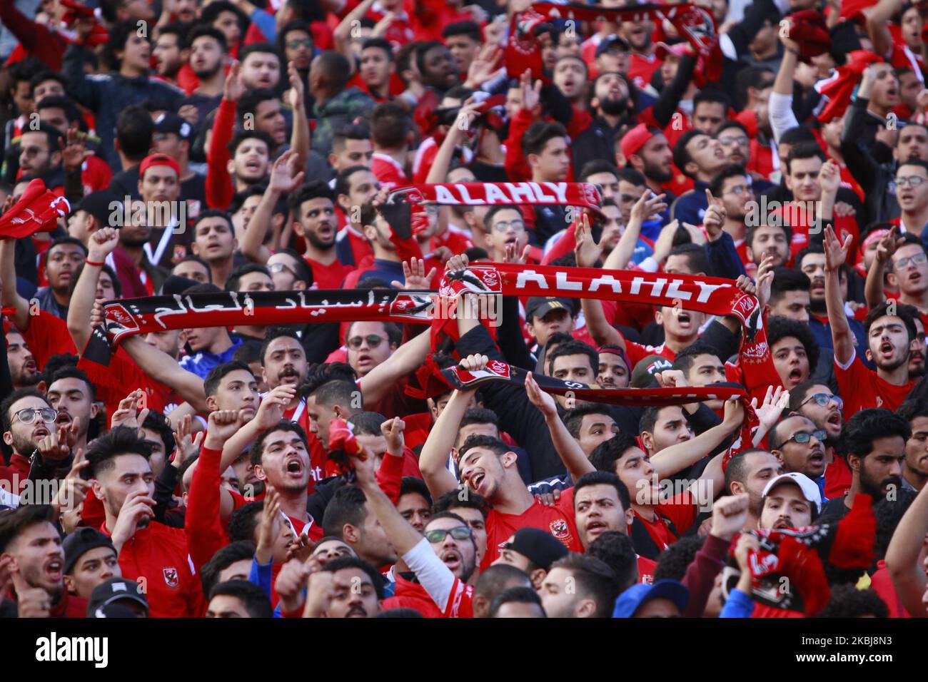 Al Ahly fans cheer before the CAF Champions League quarterfinal first ...