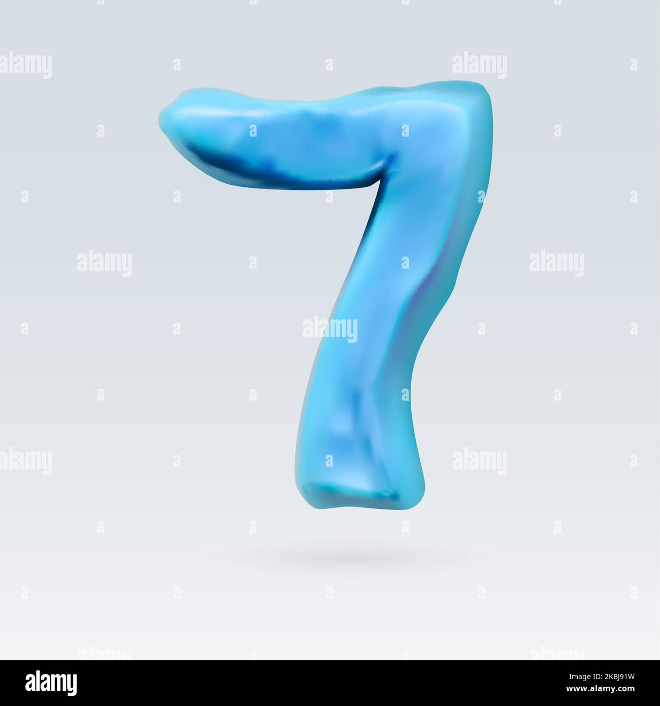 Number Seven Blue Color Isolated on Background Stock Vector Image & Art ...