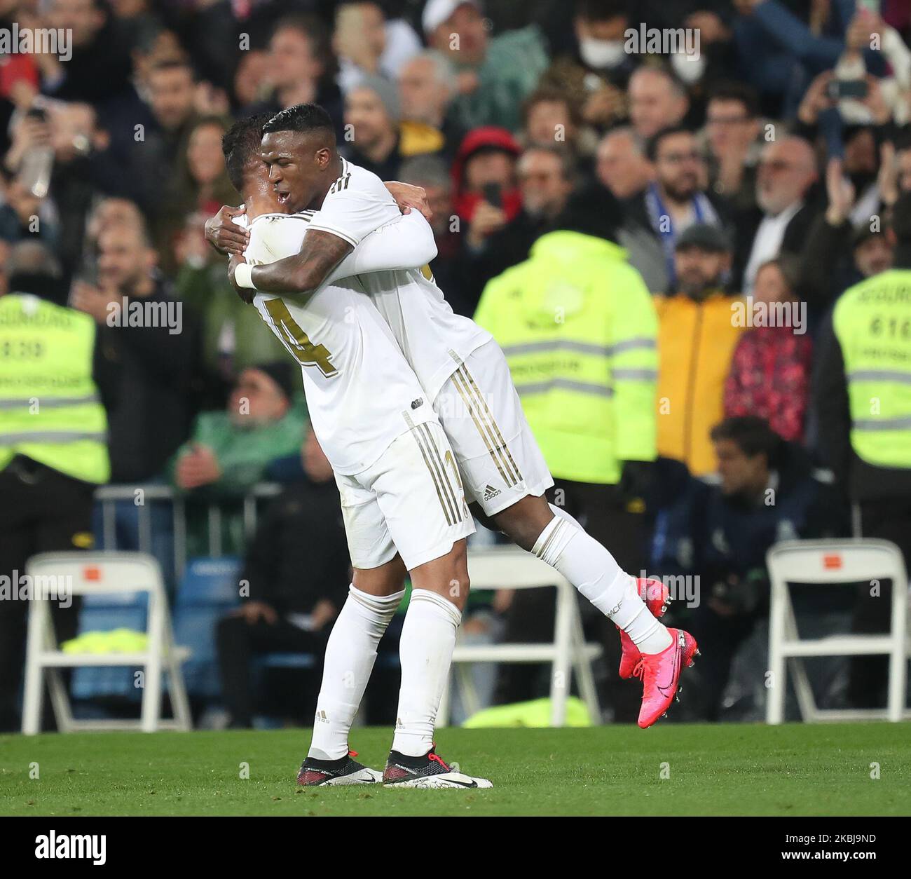 Vinícius Jr celebrating the goal during the Liga match between Real ...