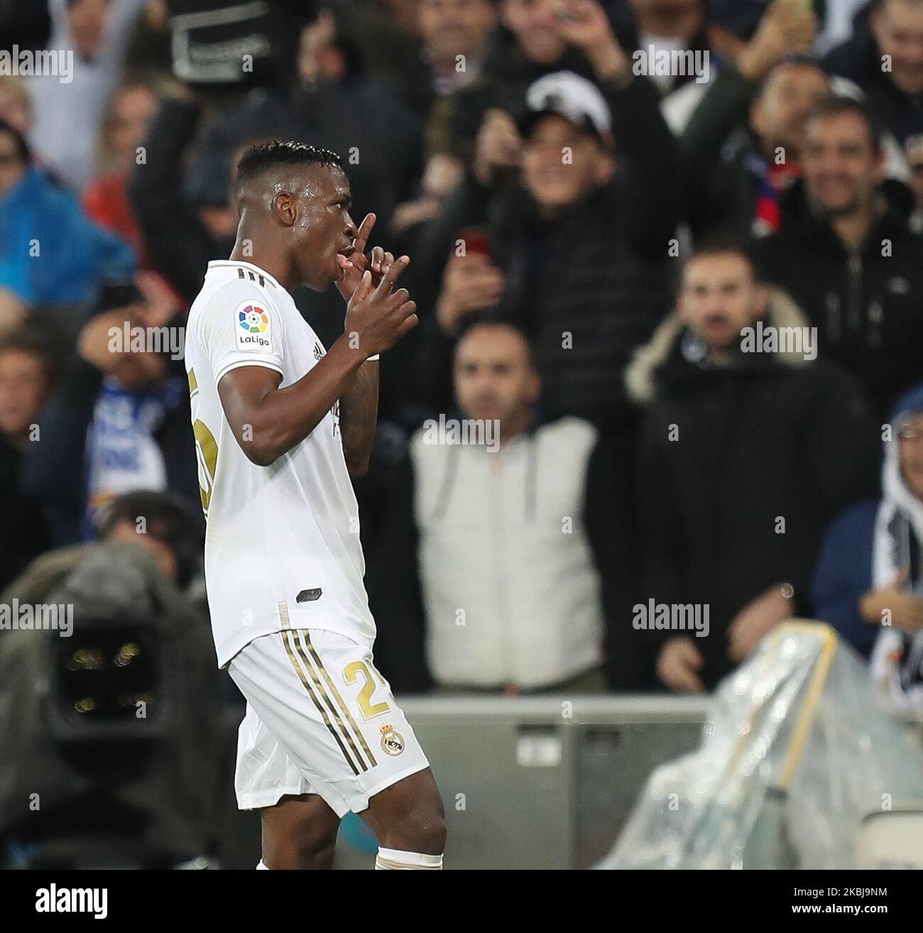 Vinícius Jr celebrating the goal during the Liga match between Real ...