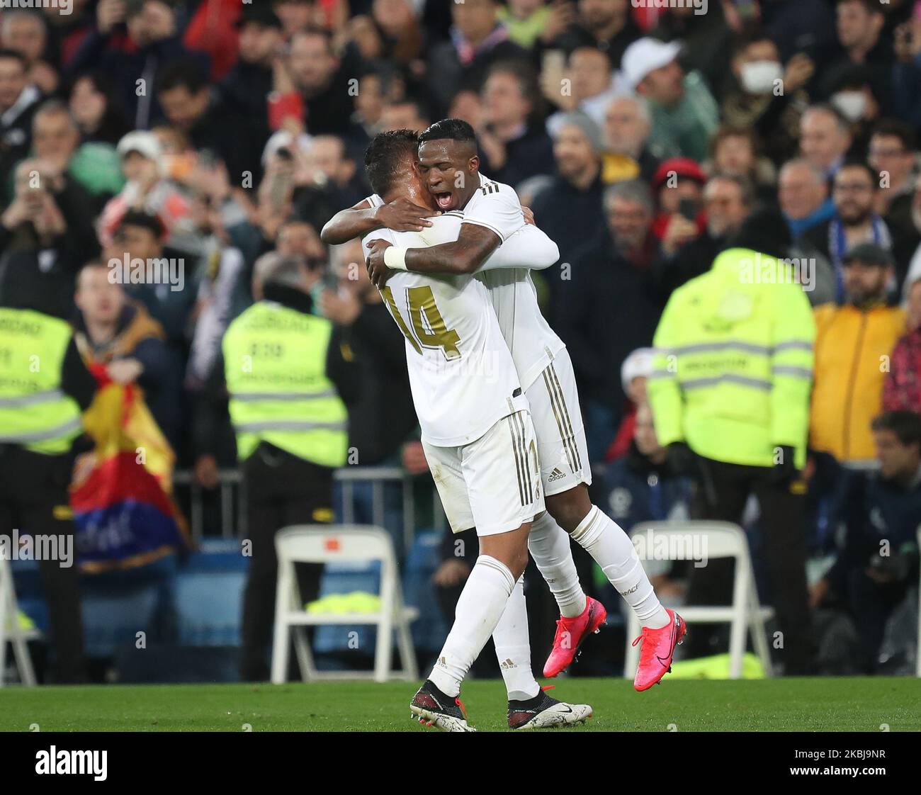 Vinícius Jr celebrating the goal during the Liga match between Real ...