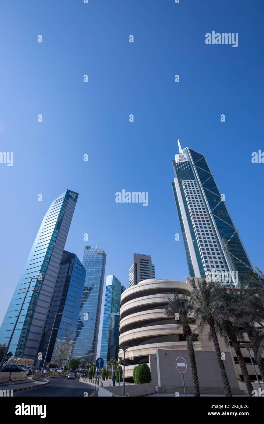 Skyscrapers, financial and business district, Kuwait City Stock Photo ...