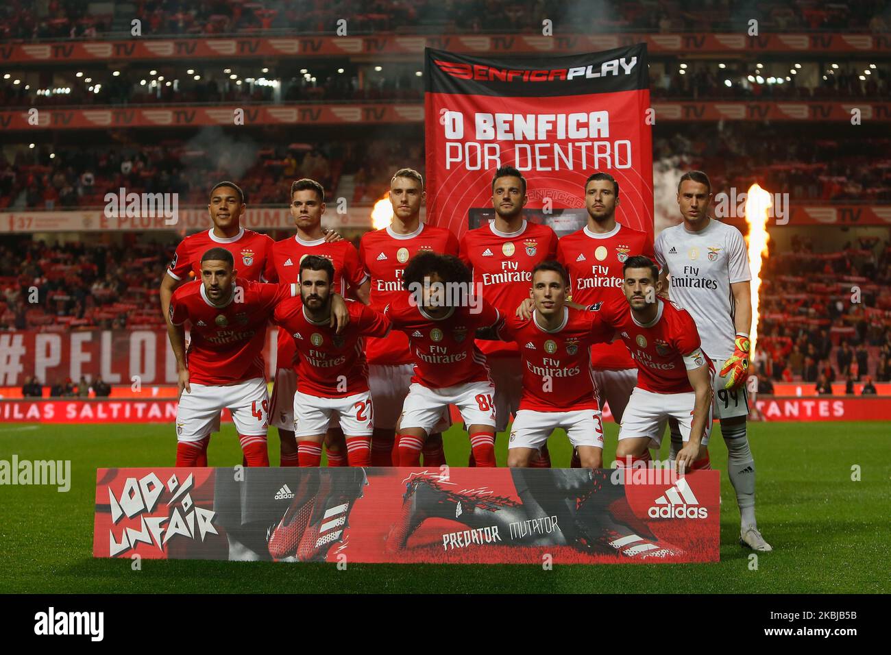 SL Benfica players pose for a team photo before the start of the Liga ...
