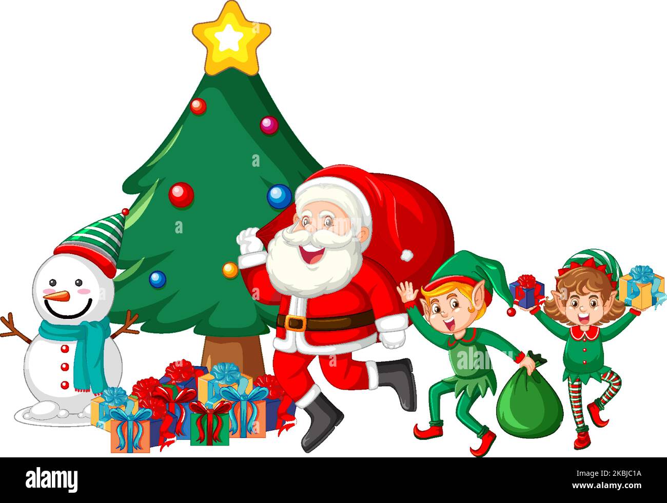 Christmas caroon characters isolated illustration Stock Vector Image ...