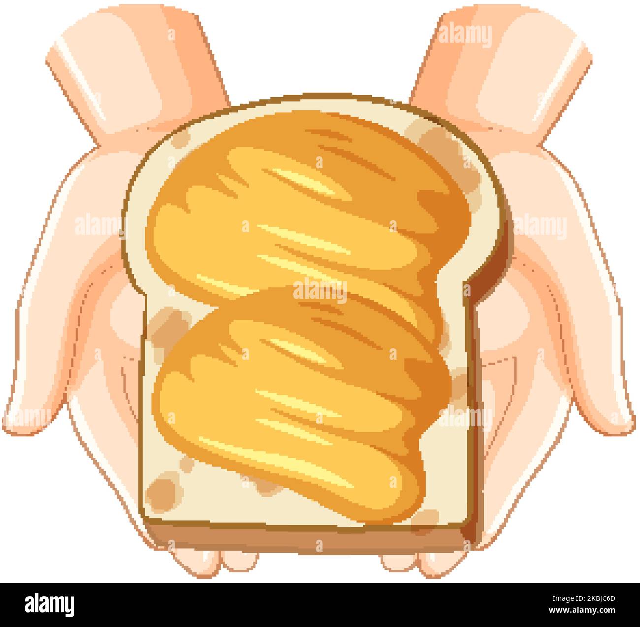 Bread with butter in cartoon style illustration Stock Vector Image ...