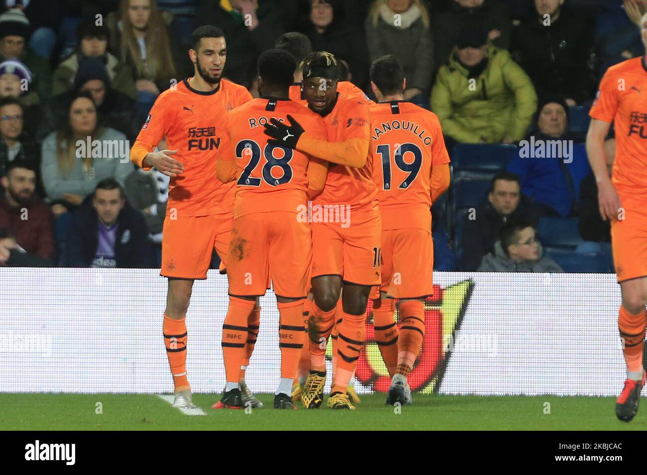 Allan Saint-Maximin of Newcastle United celebrates scoring his sides ...