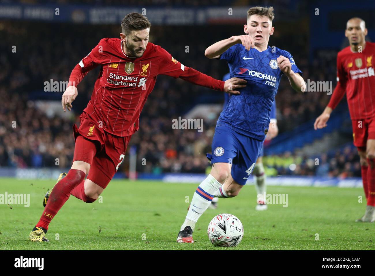Adam Lallana of Liverpool getting past Billy Gilmour of Chelsea during ...