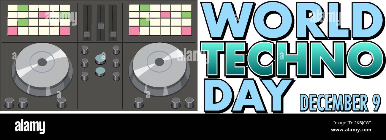 World techno day text banner design illustration Stock Vector Image ...
