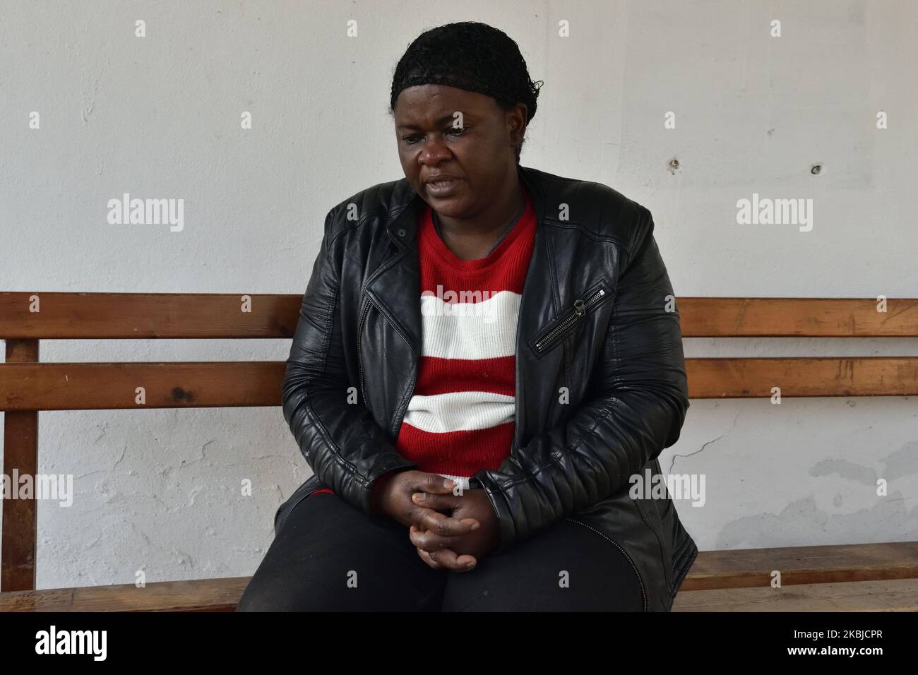 A woman from Cameroon is apprehended by Greek army patrol as she ...